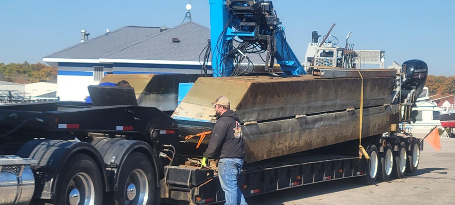 Commercial Truckable Spud Barge w Crane - Boats for Sale - Seamagazine