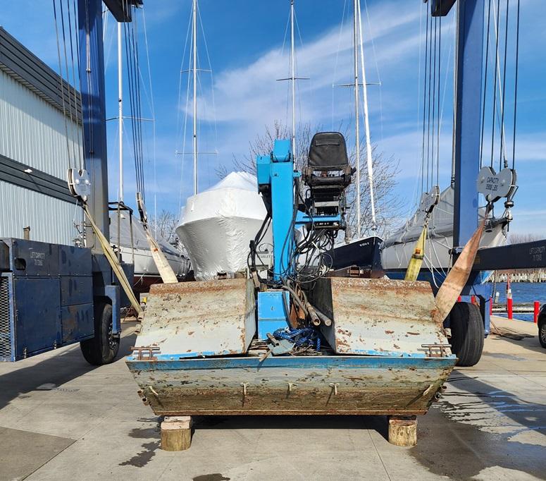 Commercial Truckable Spud Barge w Crane - Boats for Sale - Seamagazine